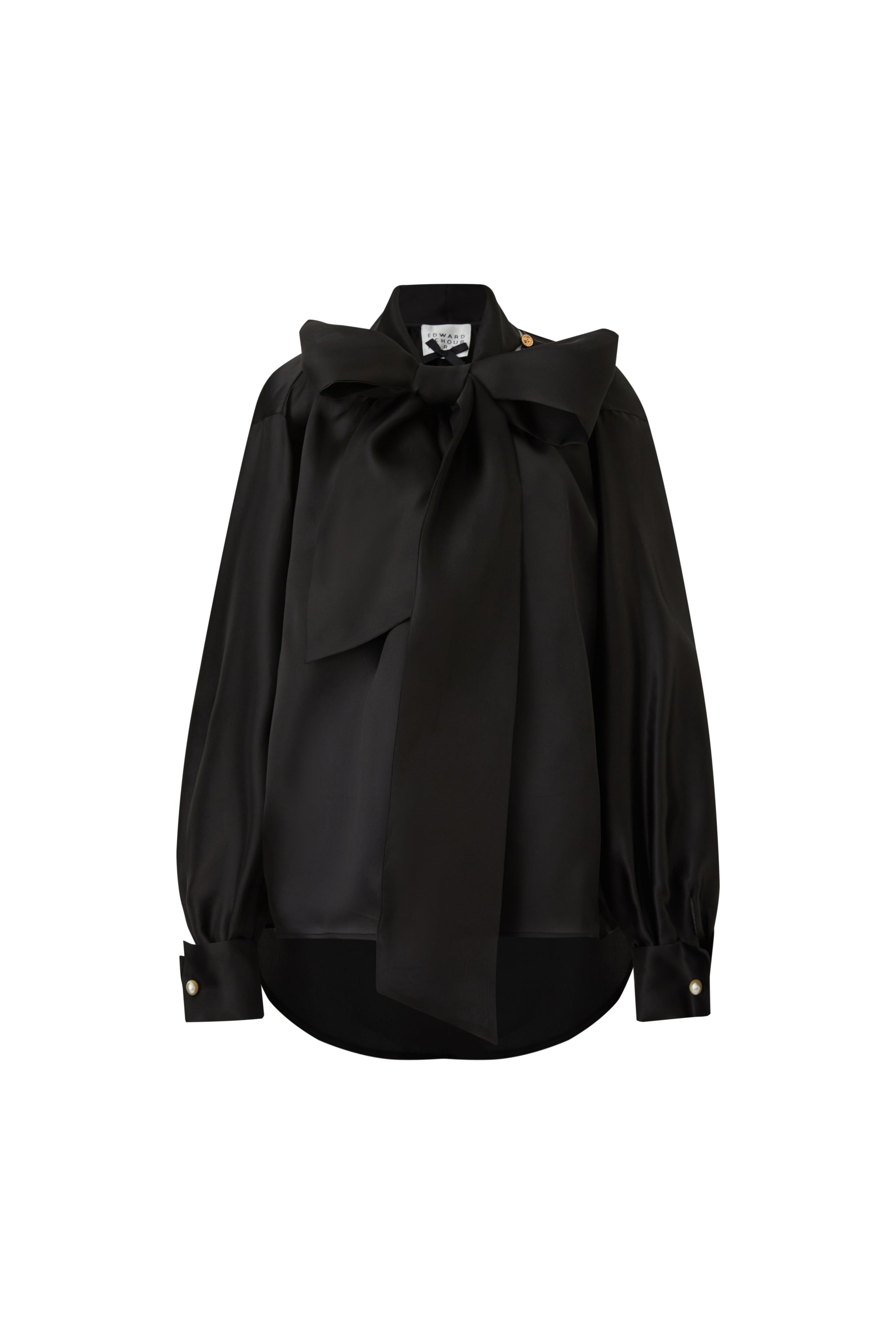 Dramatic Bow Silk Blouse (090622/951)